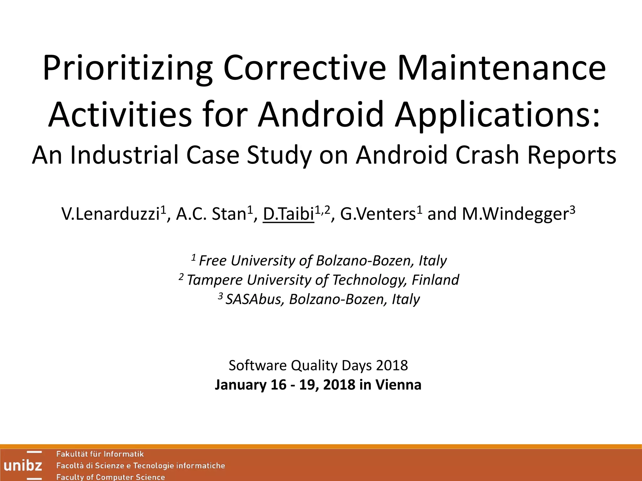 Prioritizing Corrective Maintenance Activities for Android Applications ...