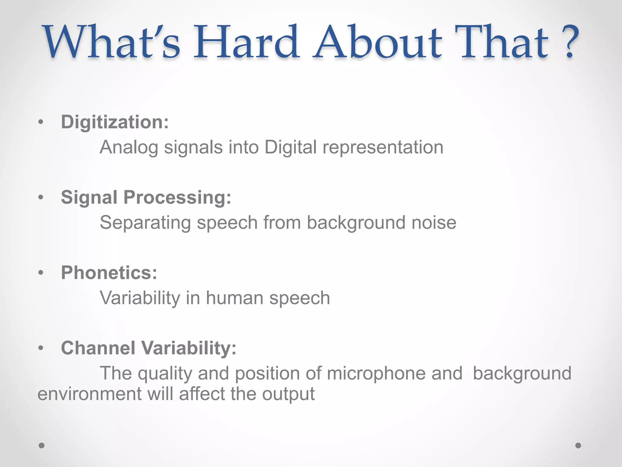 Speech Recognition System | PPTX