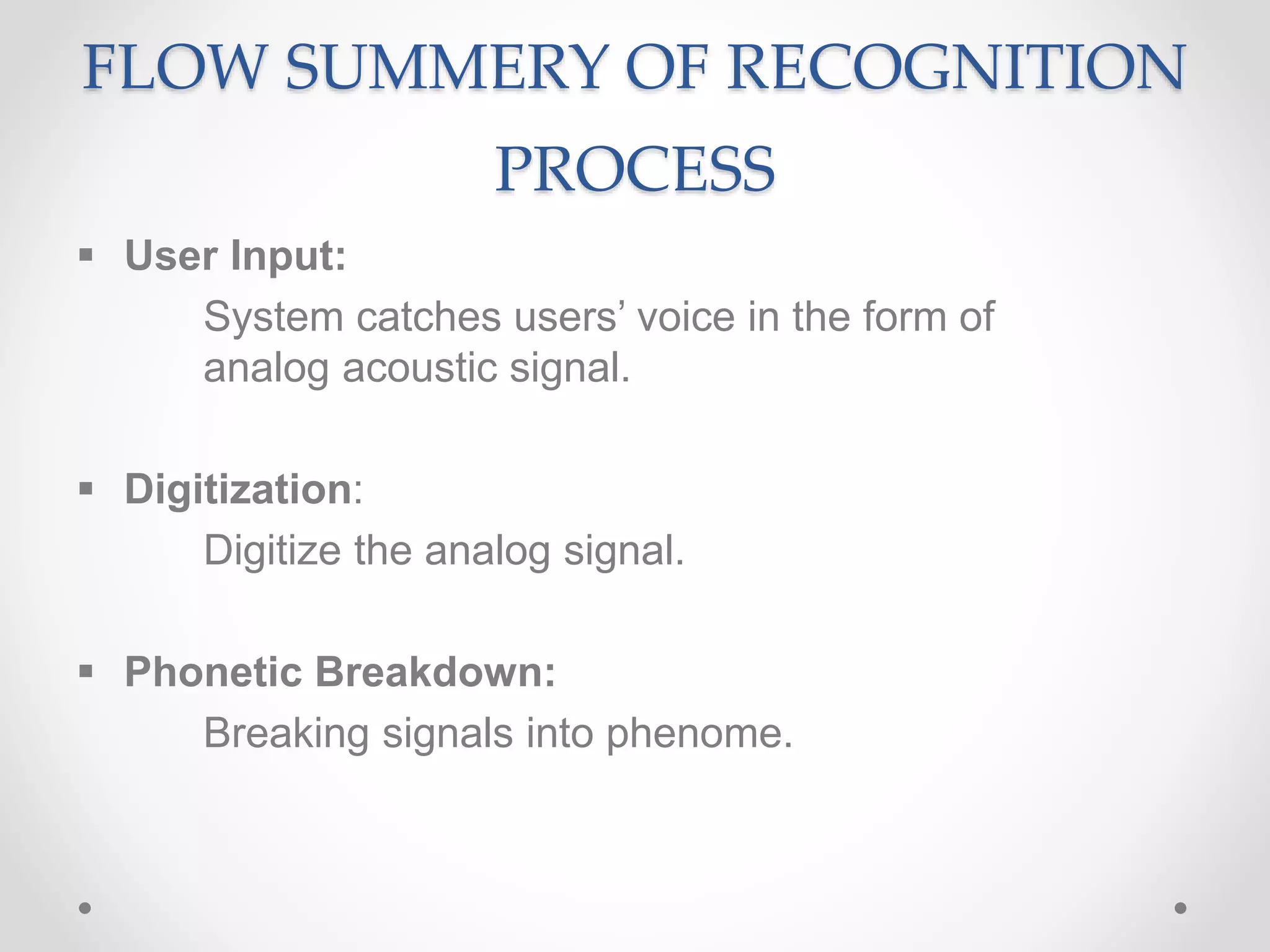 Speech Recognition System Pptx