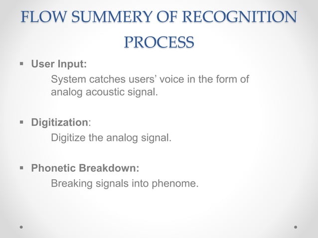 Speech Recognition System | PPTX
