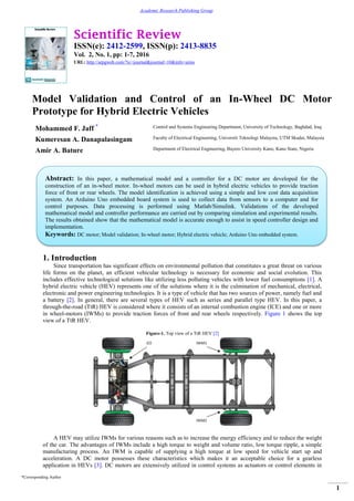 Model Validation and Control of an In-Wheel DC Motor Prototype for ...