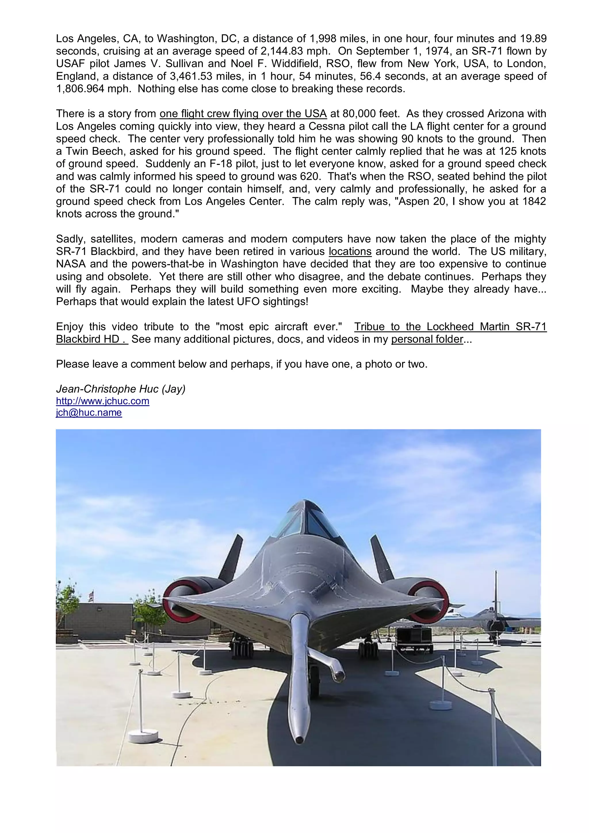 The SR-71 Blackbird – Speed and Stealth Like No Other | PDF