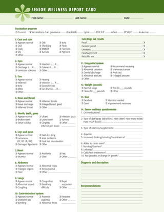 Sr. wellness report card | PDF