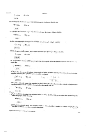 TRẮC NGHIỆM SINH LÝ HỌC HÔ HẤP | PDF