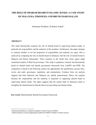 The Role of Shariah Board in Islamic Banks | PDF