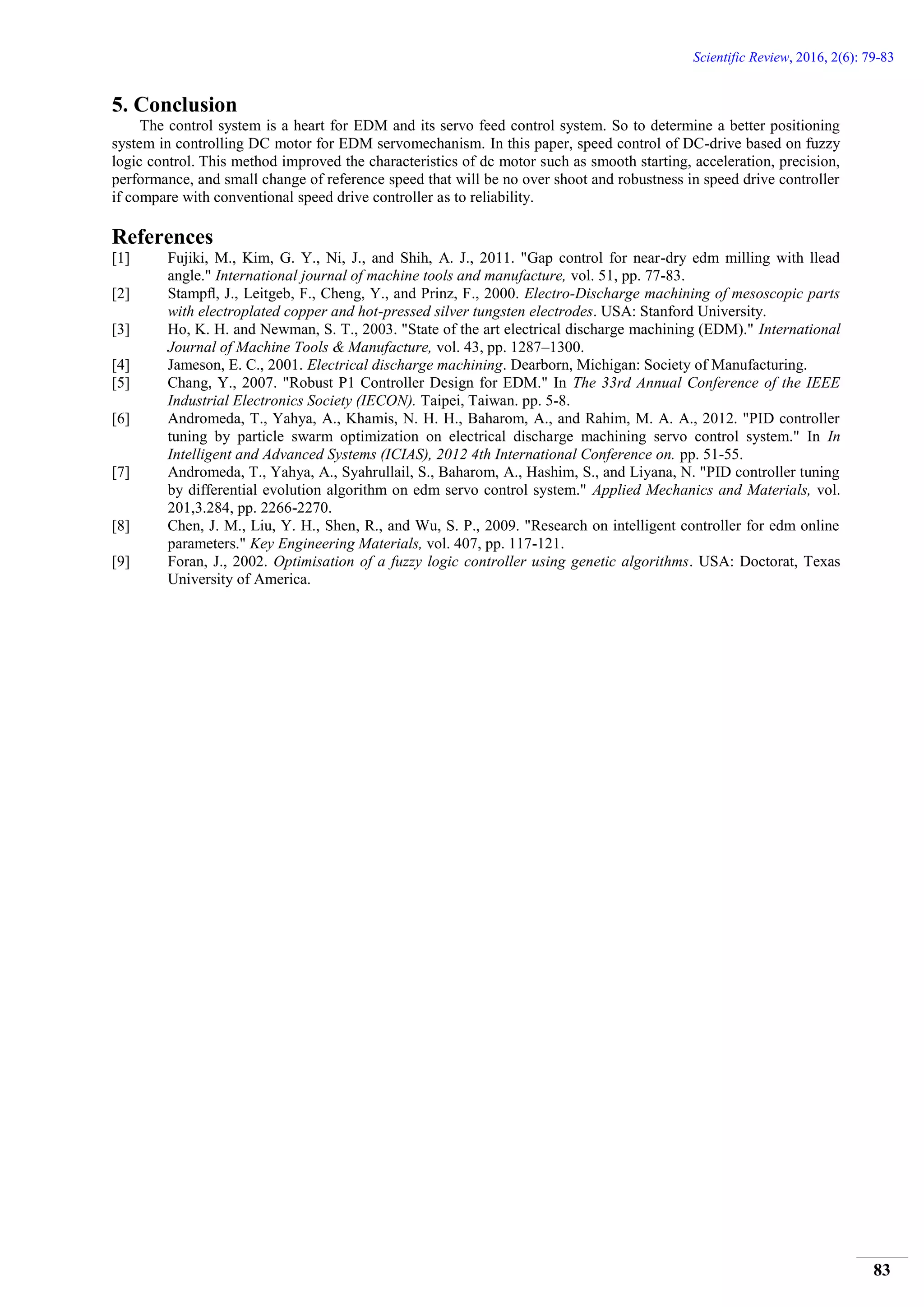 Controlling Of Edm Servo System Using Fuzzy Logic Controller Pdf