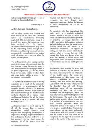 Architecture and Human Senses | PDF