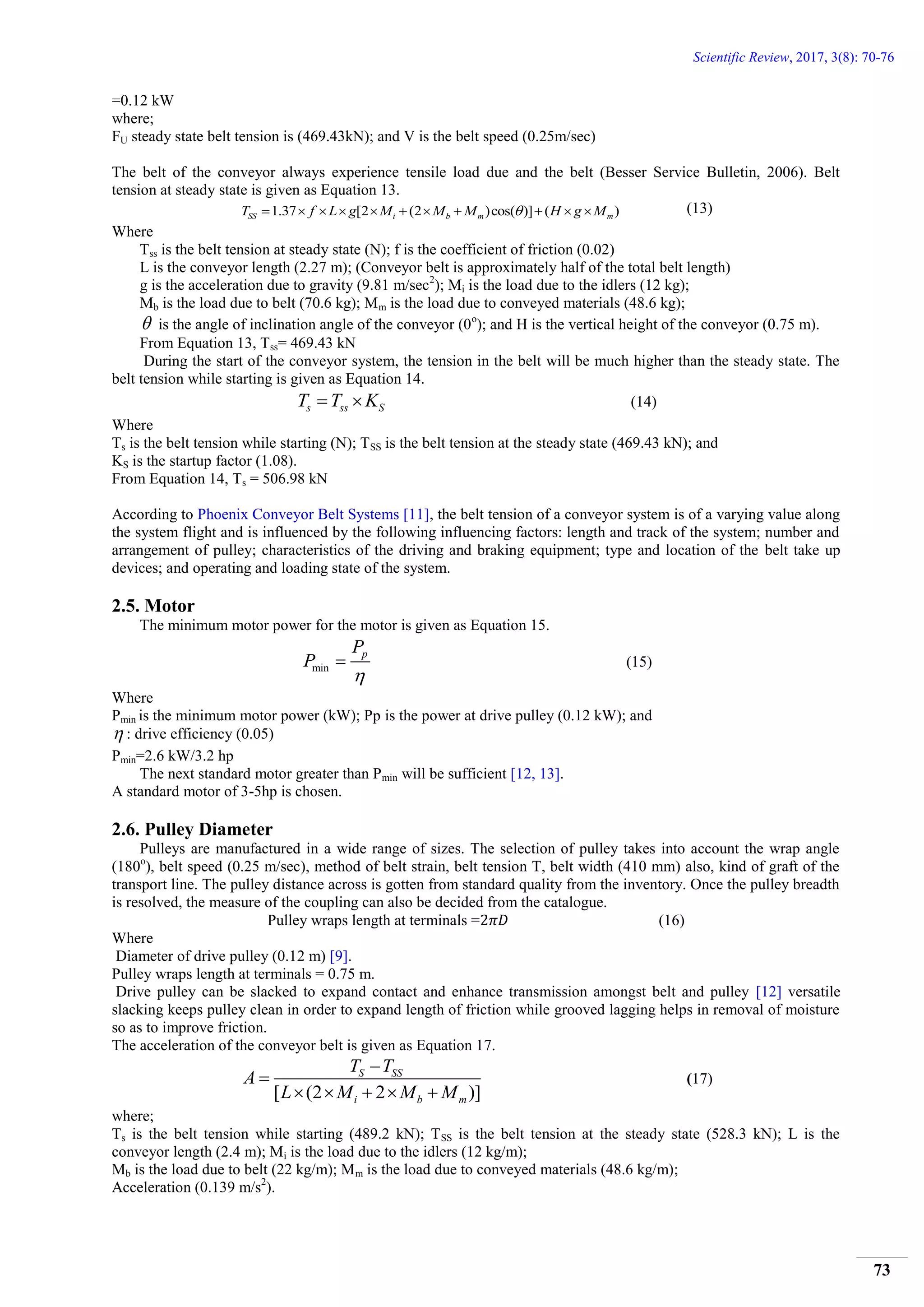 Development of a Belt Conveyor for Small Scale Industry | PDF