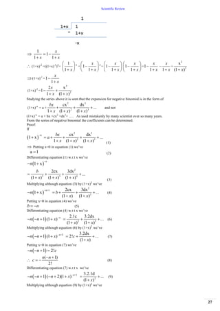 Anekwe's Corrections on the Negative Binomial Expansion | PDF