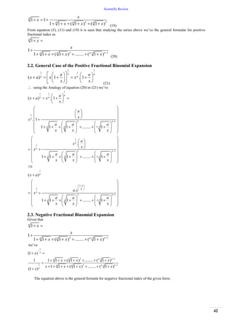 The Mystical Corrections on the Fractional Binomial Expansion | PDF