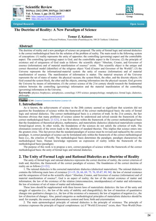 The Doctrine of Reality: A New Paradigm of Science | PDF