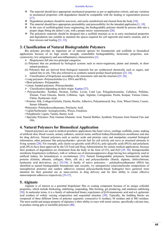 Biodegradable Natural Polymers for Biomedical Applications | PDF