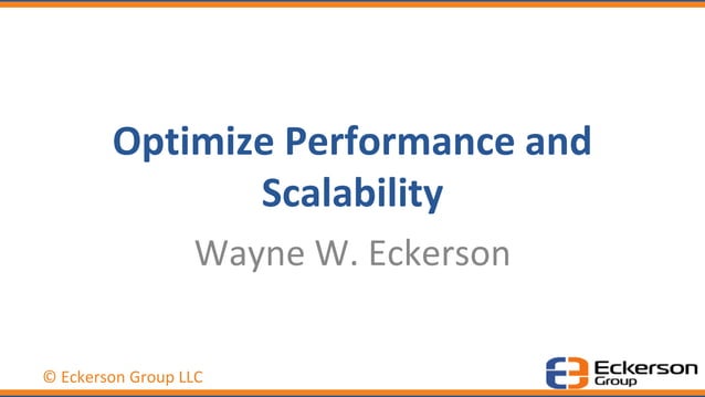 Optimize Performance and Scalability | PPT