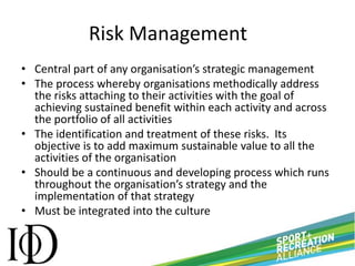 Board Skills for Sport – risk | PDF | Business | Business and Finance