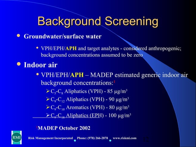 SRA - LSAP Indoor Air Issues 2005 - Sampling Considerations | PPT