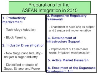 Diversifying the Philippine Sugar Industry 2014 Update - by the SRA | PPT