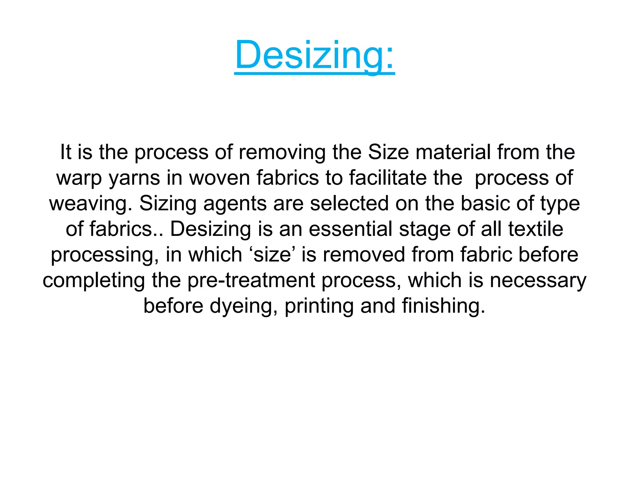 Presentation on Textile Desizing | PPTX