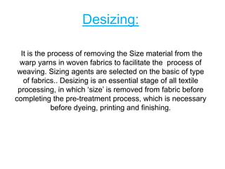 Presentation on Textile Desizing | PPTX