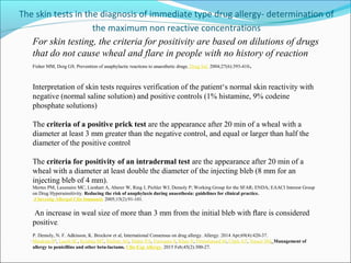 Skin tests in immediate type drug induced allergy | PPT