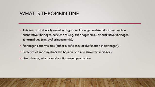 Clinical laboratory technology - Thrombin time | PDF | Blood Disorders ...