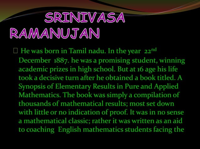 Srinivasa Ramanujan | PPTX