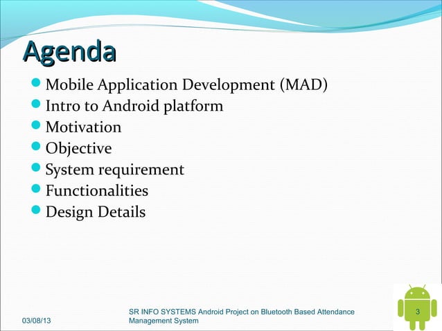 Srand022 bluetooth based attendance management system | PPT