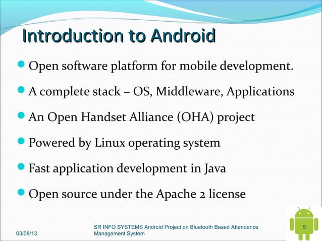 Srand022 bluetooth based attendance management system | PPT