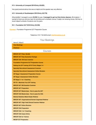 Sra revision online course by emedica | PDF