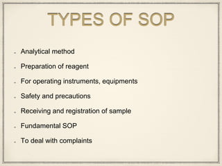 Standard operating procedures, records and good practice of production ...