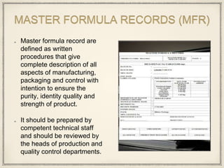 Standard operating procedures, records and good practice of production ...