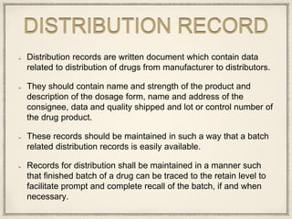Standard operating procedures, records and good practice of production ...