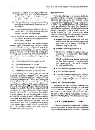 NSSO Contribution to Agriculture Statistics | PDF