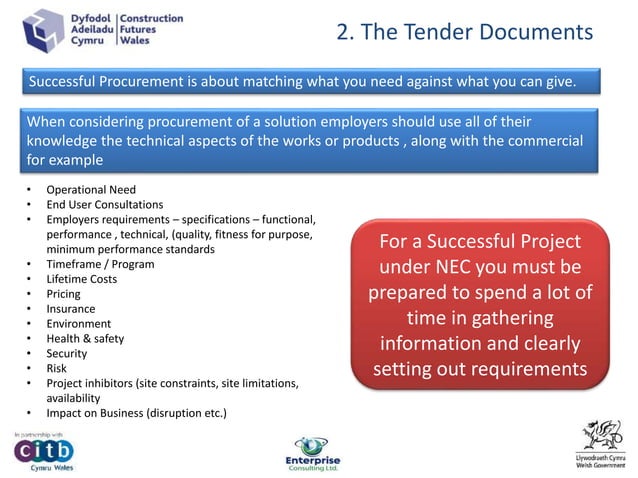 Construction Futures Wales - NEC3 Workshop - Understanding Works Information & Contract Data | PPTX