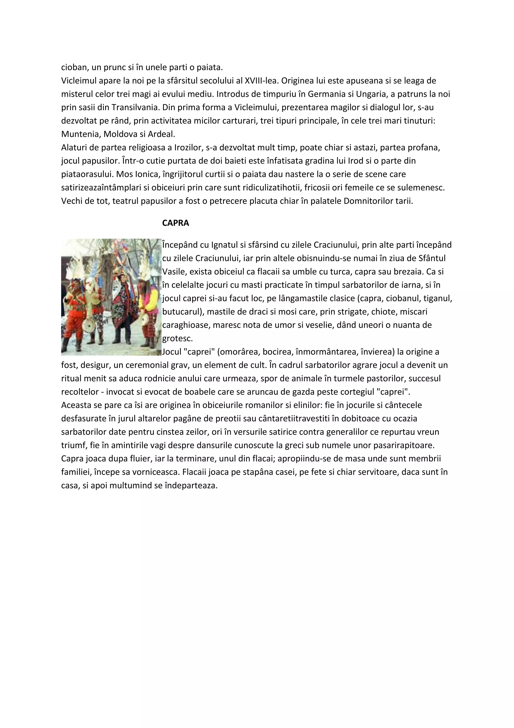 Sãrbãtorile de iarnã si obiceiurile 2 | DOCX
