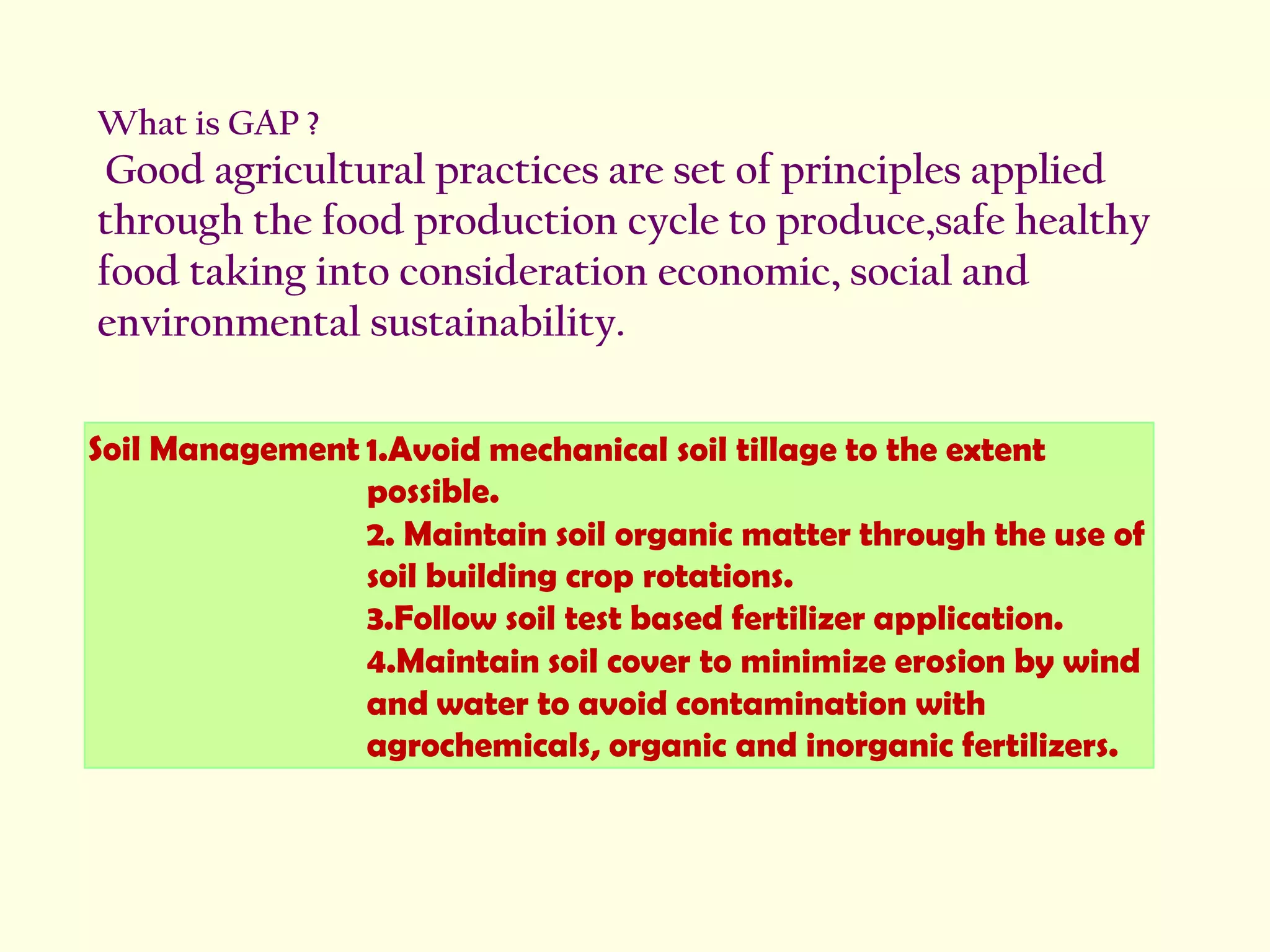 Good agricultural practices | PPTX