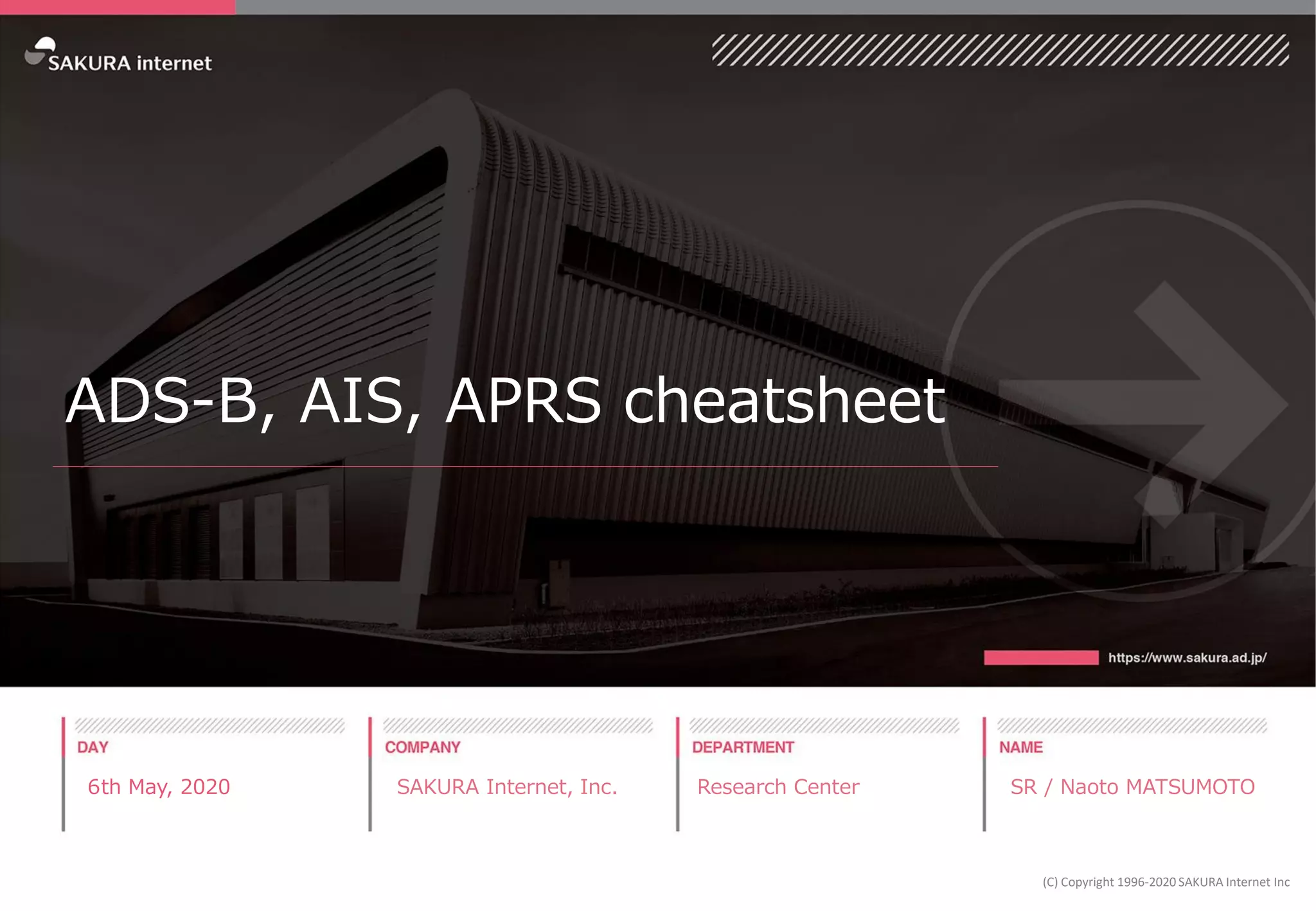 ADS-B, AIS, APRS cheatsheet | PDF