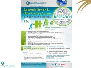 Systematic Review & Meta-Analysis Course - Summary Slides | PPTX | Technology & Computing