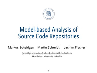 Creating and Analyzing Source Code Repository Models - A Model-based ...