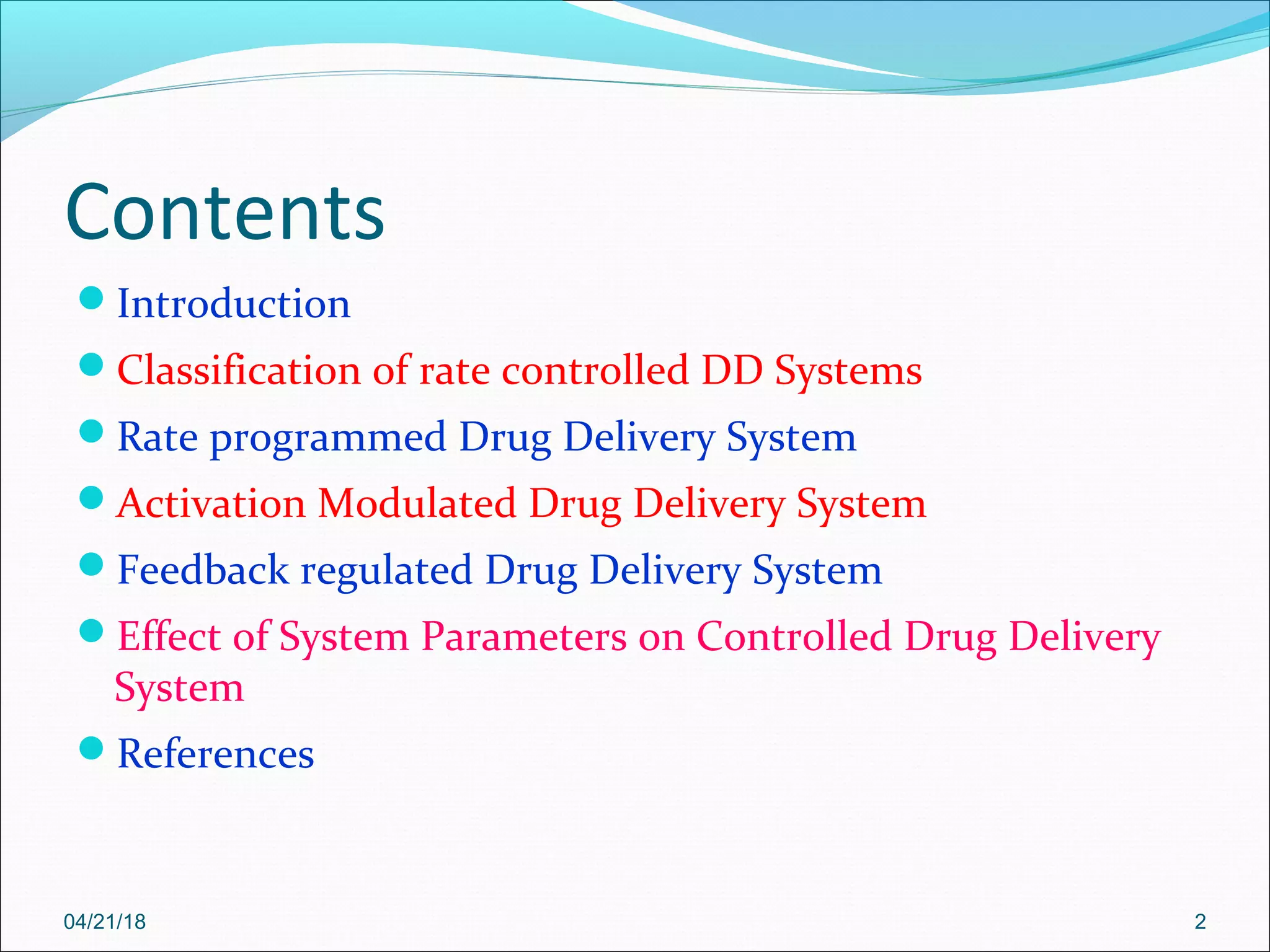 Rate-Controlled Drug Delivery System | PPT