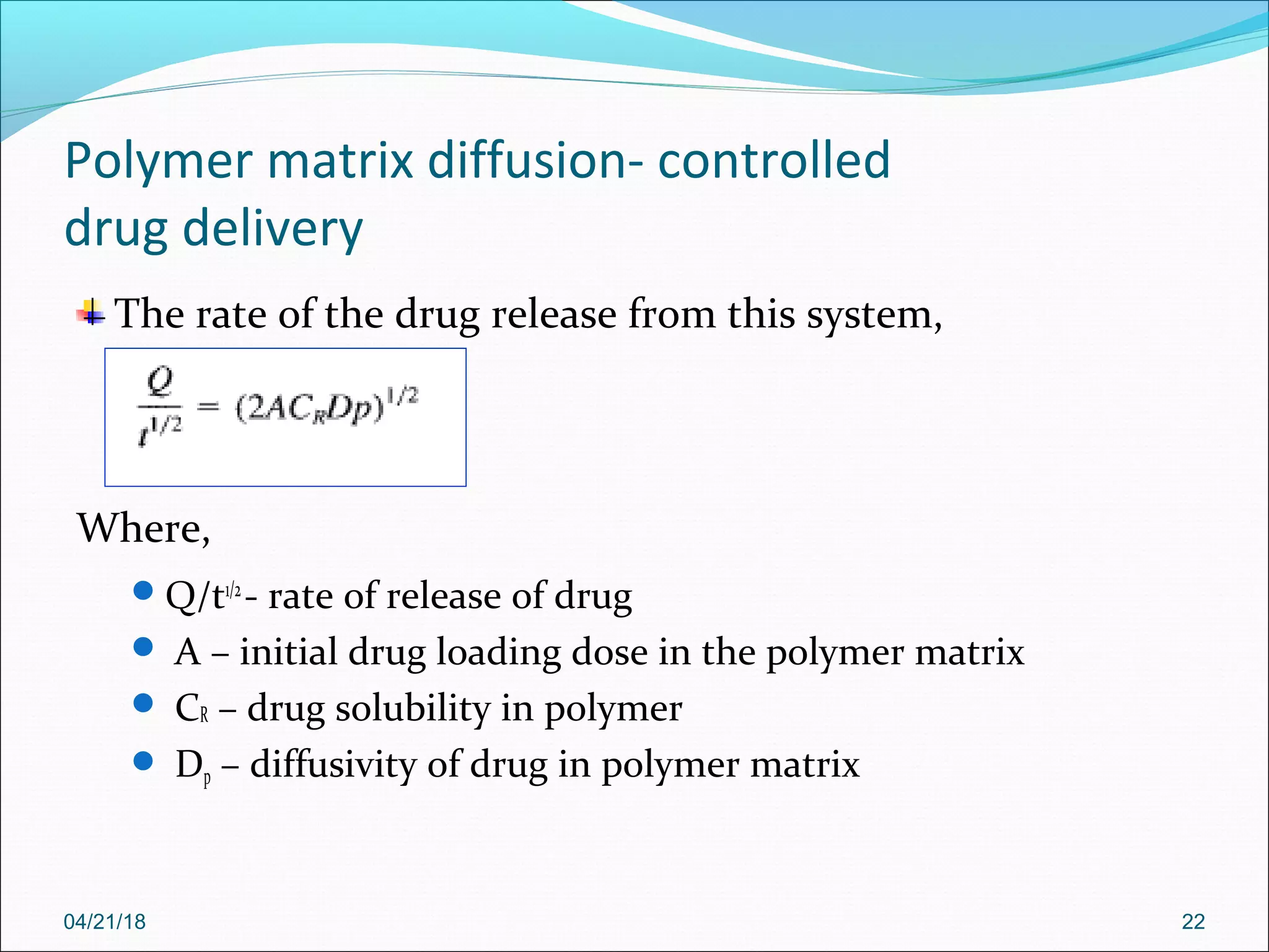 Rate-Controlled Drug Delivery System | PPT
