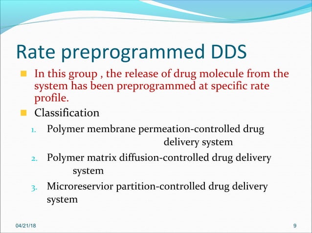 Rate-Controlled Drug Delivery System | PPT | Pharmaceutical Drugs ...