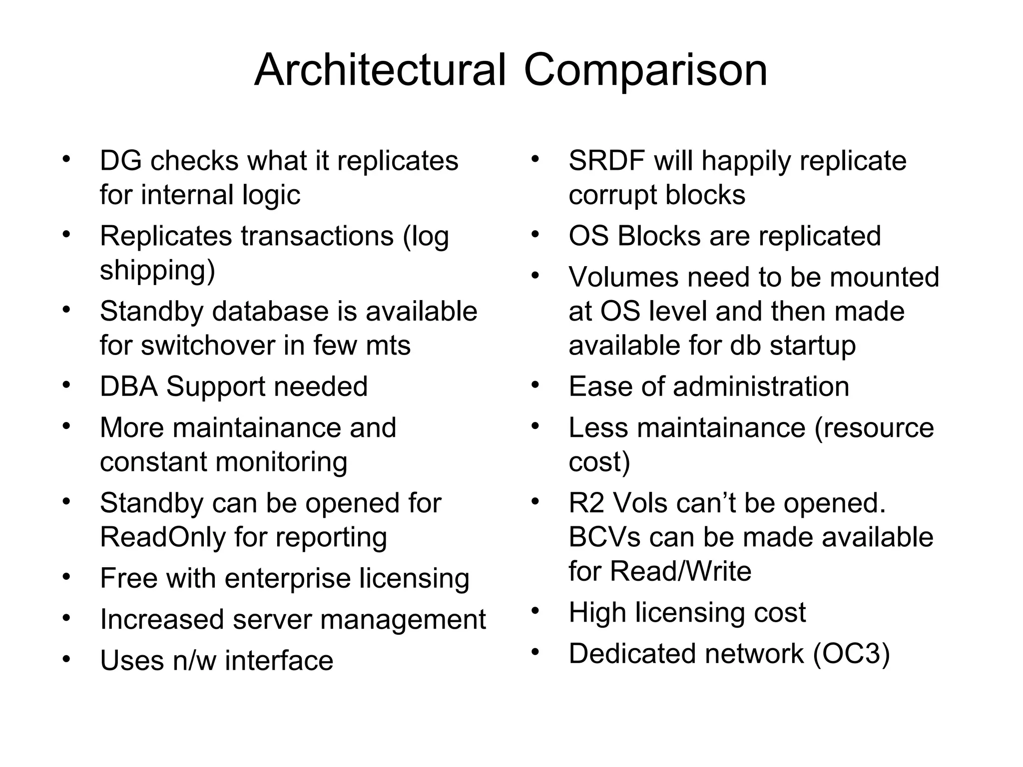 Srdf Vs Dataguard | PPT
