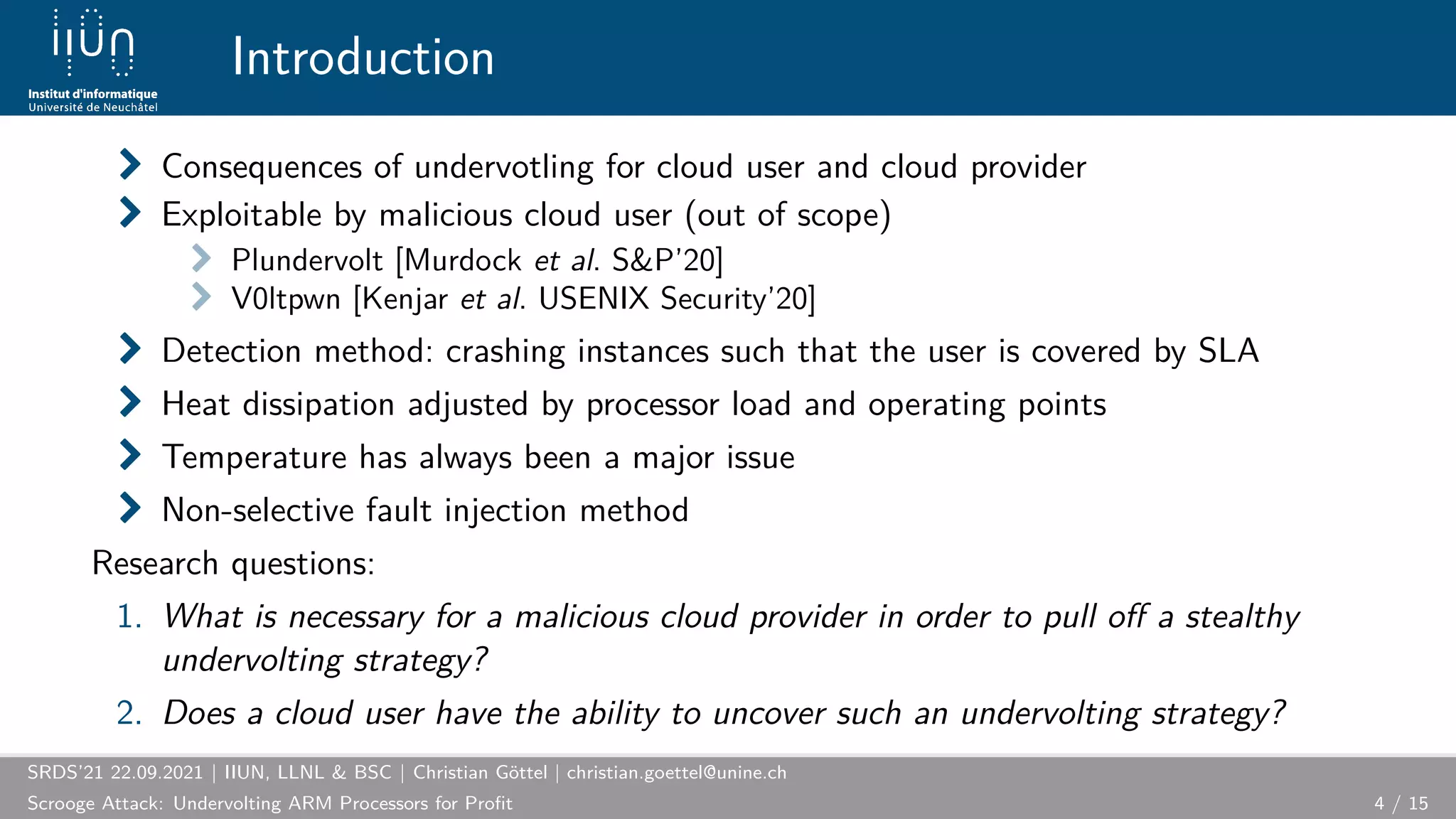 Scrooge Attack: Undervolting ARM Processors for Profit | PPT