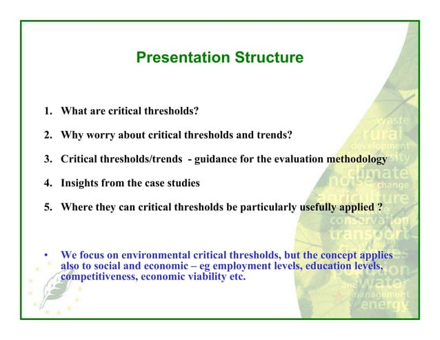 SRD Tools Critical Thresholds Patrick ten Brink of IEEP Presentation 13 Feb 2007 | PPT