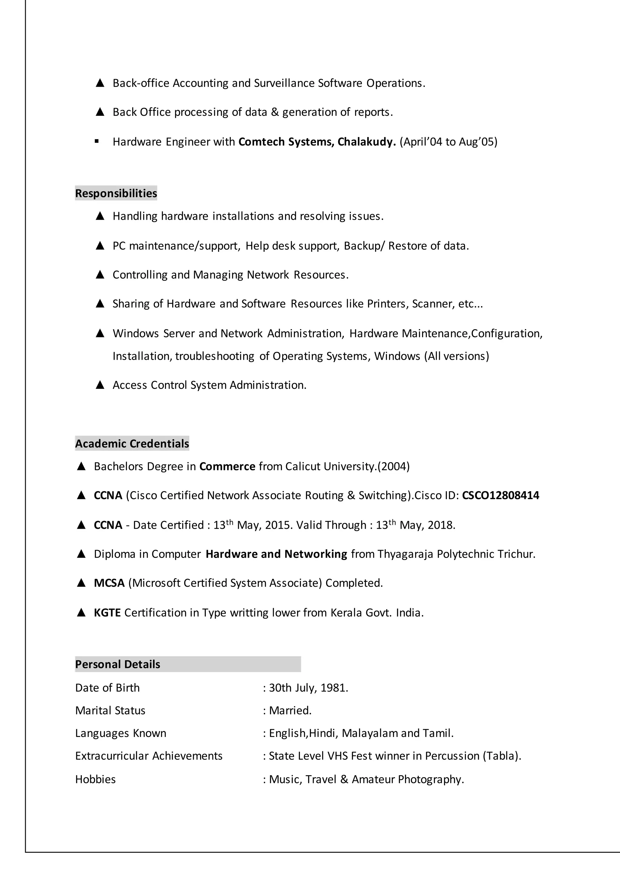 Sreelal sukumaran | DOCX | Computer Networking | Computing