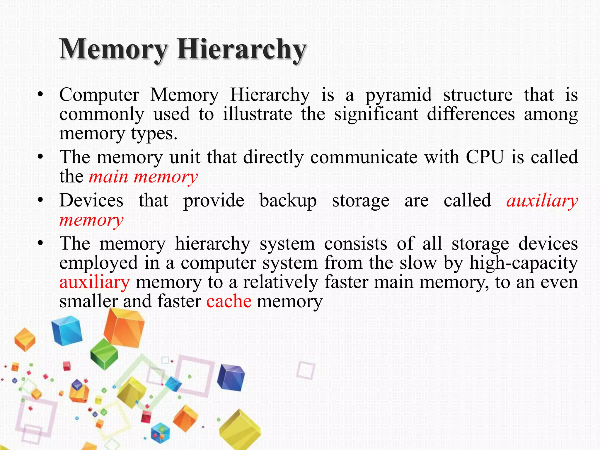 memory hierarchy | PPTX
