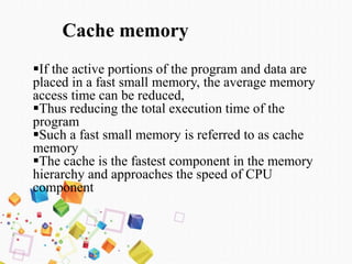 memory hierarchy | PPT