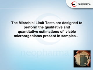 Microbial Limit Test- An Over view | PPT
