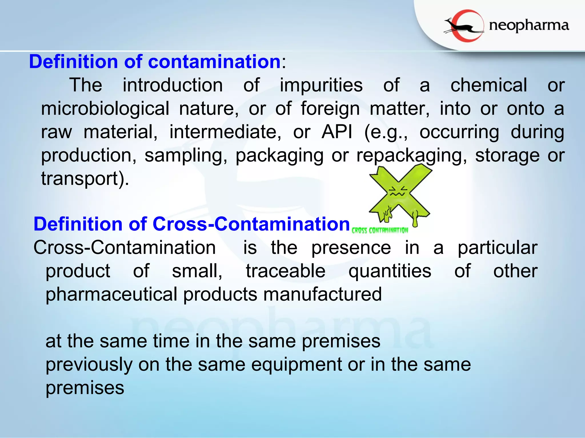 Microbial Impacts on Pharma Products & Cross Contamination | PPT