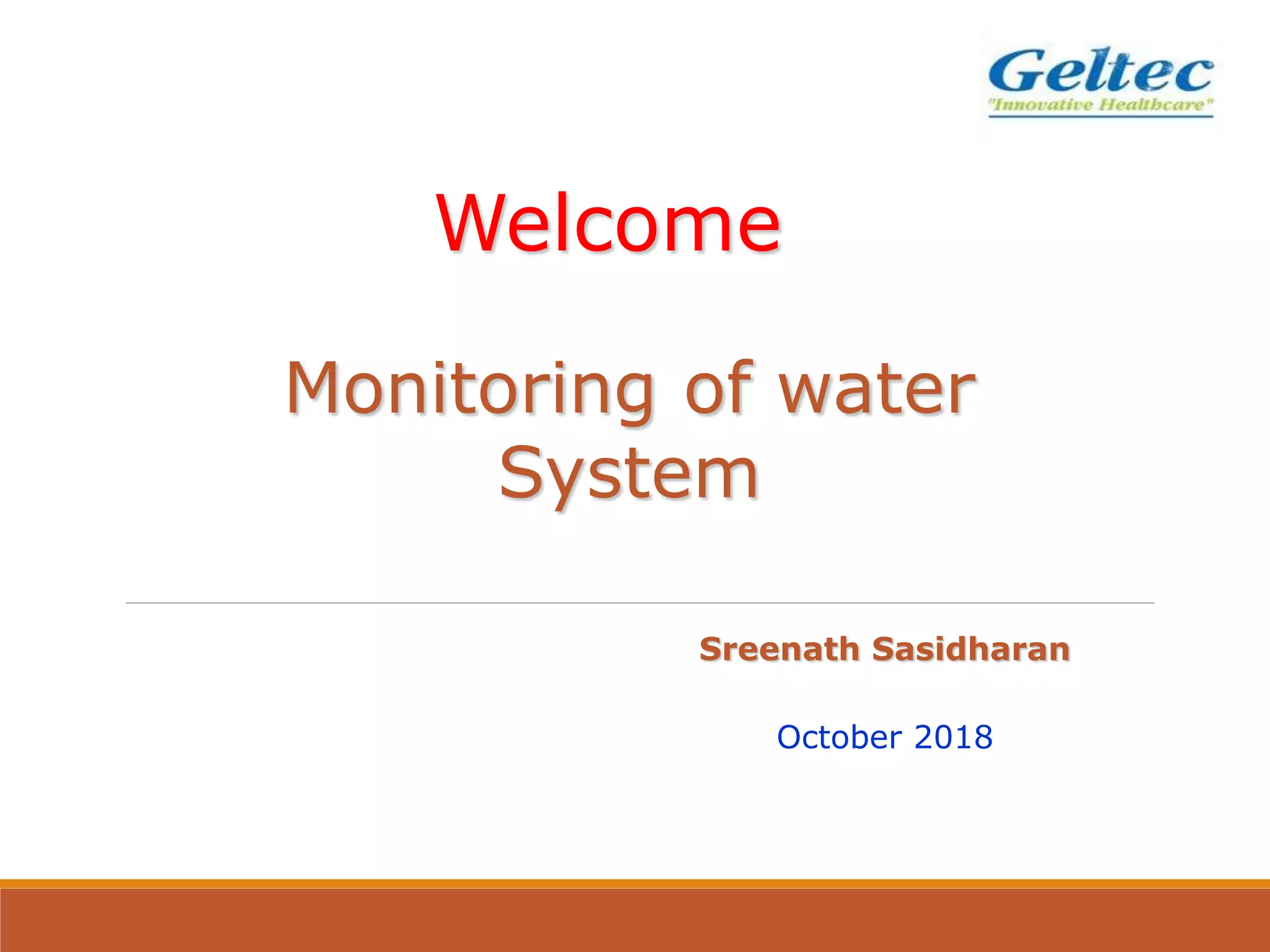 Monitoring of water system | PPT